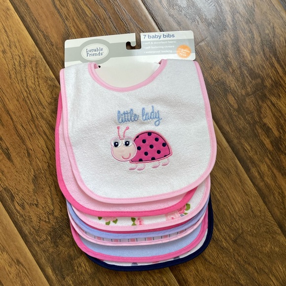 Lovable Friends | Accessories | Lovable Friends Baby Girl Bibs Set Of 7 ...